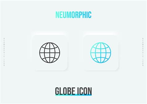 Premium Vector Globe Trendy Neumorphic Icon In Solid And Gradient Color