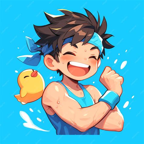 Premium Vector A Scottsdale Boy Goes Aqua Zumba In Cartoon Style