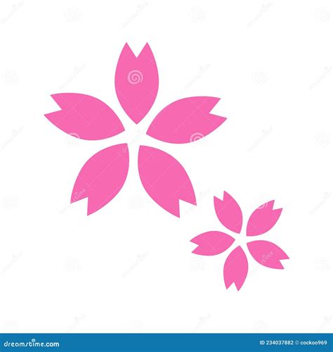 Simple And Flat Illustration Of Sakura Stock Vector Illustration Of