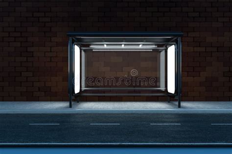 D Rendering Advertising Billboard On The Side Of Road Stock