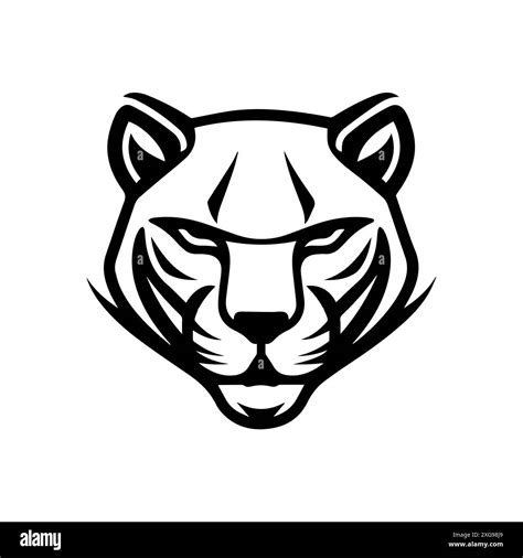 Panther Icon Or Modern Line Symbol Vector Line Art And Icon Design With Bold Outline Black And