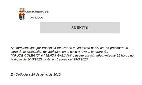 AVISO DE CORTE DE CIRCULACION HOY DIA 28 6 2023 A LAS 22H