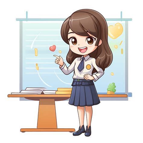 Cute Teacher Back To School Clipart Ai Generative 27237866 Png