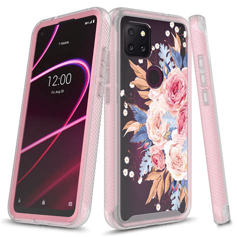 T Mobile Revvl G Case Rosebono Graphic Design Shockproof Impact Resistant Protective Full Body