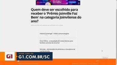 Jornal do Almoço Joinville Prêmio Joinville Faz Bem conheça os