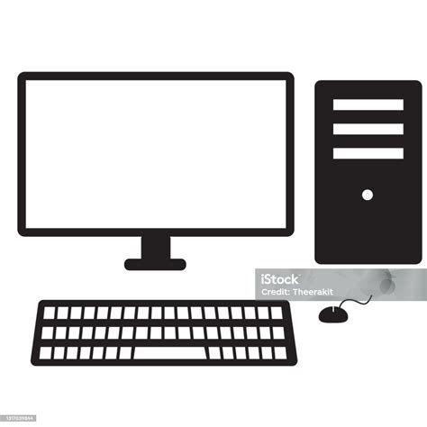 흰색 배경에 데스크톱 컴퓨터 아이콘 컴퓨터 기호입니다 Pc 기호 플랫 스타일 0명에 대한 스톡 벡터 아트 및 기타 이미지 0명 Lcd Istock