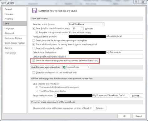 Excel Is There A Registry Setting To Suppress The Warning Messages When Saving Spreadsheets In