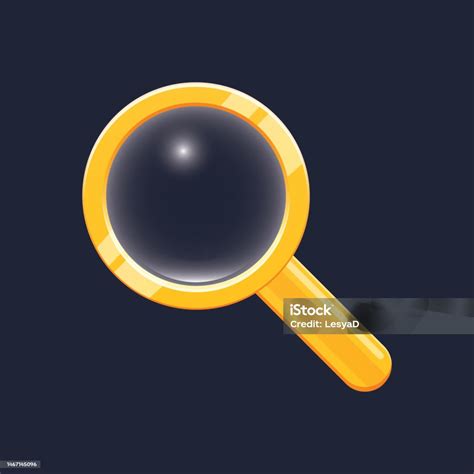 Game Ui Asset Gaming User Interface Magnifier Icon Vector Illustration