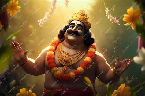 Maveli Pintura Mahabali Maveli Desenho Desenho Animado Vetor Arte