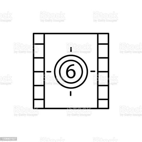 시네마 카운트 다운 아이콘 Ui 및 Ux 웹 사이트 또는 모바일 응용 프로그램에 대한 시네마토그래피 아이콘의 간단한 라인 개요 벡터 요소 개념에 대한 스톡 벡터 아트 및