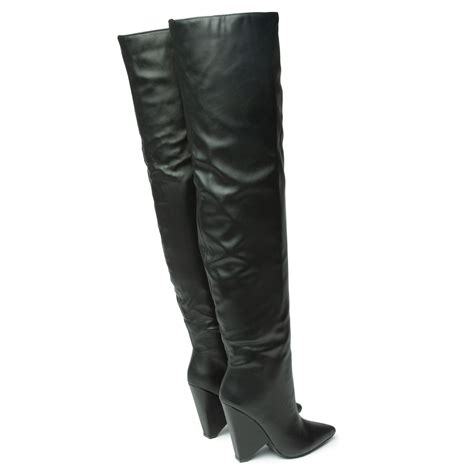 LILIANA Nano-2 Wedge High Heel Boot NANO-2-BLACK - Shiekh
