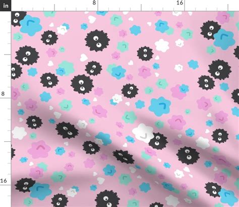 Large Pink Soot Sweet Fabric Spoonflower