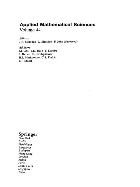 Applied Mathematical Sciences Springer Download Free Pdf