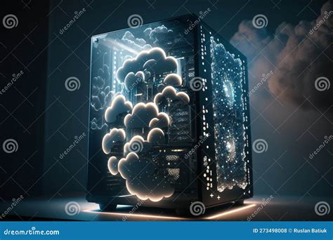 Linking Computer To Cloud With Server Connection Online Cloud Storage Contact Computing