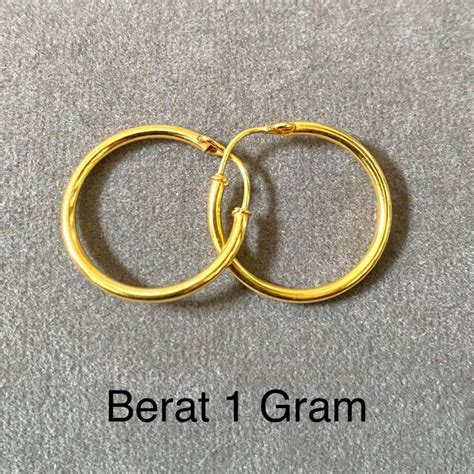 Jual Anting Bulat Polos Emas Muda Dewasa 1 Gram Shopee Indonesia
