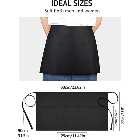 Nylon Aprons For Hair Stylist Apron With Pocket Waiters Apron Black Stain Proof Restaurant