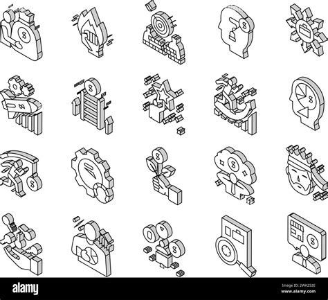 Business Motivation Collection Isometric Icons Set Vector Stock Vector Image And Art Alamy