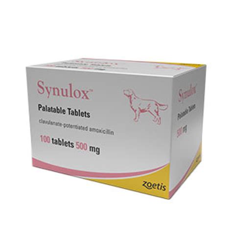 Synulox Palatable Tablets 500mg Pack Of 100 Pom