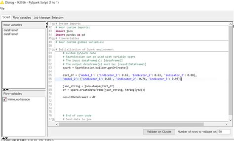 How To Export To Dict Data Port In Pyspark Script Knime Analytics