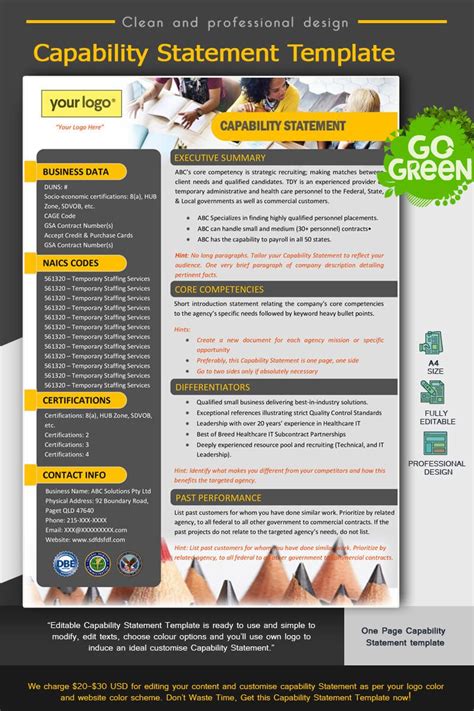 Digital Marketing Capability Statement Template Capability Statement Lab