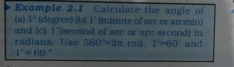 Example 21 Calculate The Angle Of A 10 Degree B 1 Minute Of Arc O