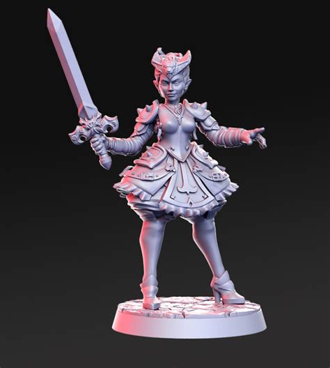 Female Elf Swordswoman Dnd Miniature Dnd Tabletop Rpg Mini Etsy