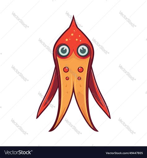 Vampire Squid Cute Funny Cartoon Kawaii Clipart Vector Image