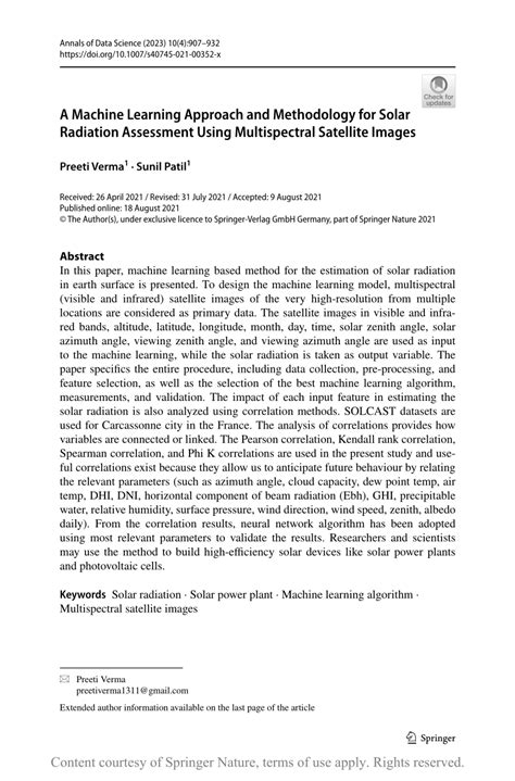 a machine learning approach and methodology for solar radiation