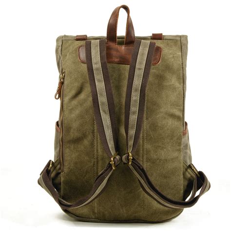 Rustic Backpack Roll Top Canvas Rucksack Jersey