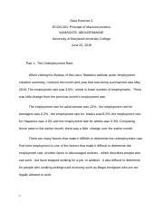Econ 201 Data Exercise 2 Docx Data Exercise 2 ECON 201 Principal Of