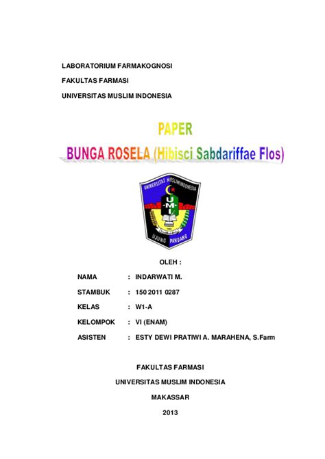 Doc Paper Bunga Rosella Hibiscus Sabdariffa L