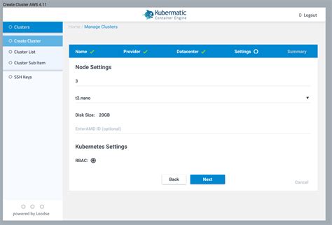 Cluster Settings In Wizard · Issue 164 · Kubermaticdashboard · Github