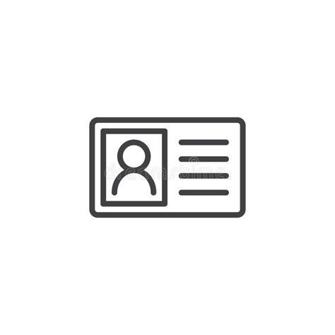 Id Card Outline Icon Stock Vector Illustration Of Identity 125576926