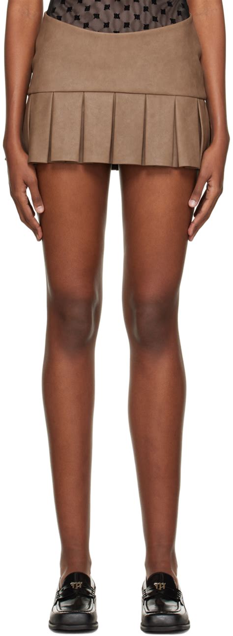MISBHV Brown Trinity School Faux Leather Miniskirt SSENSE Canada