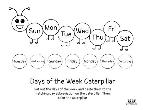 Days Of The Week Worksheets And Printables 50 Free Pages Printabulls