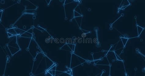 Blue Abstract Background With Motion Plexus Of Dots And Lines