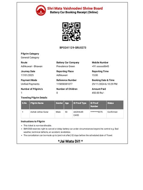 Shri Mata Vaishno Devi Shrine Board Pdf