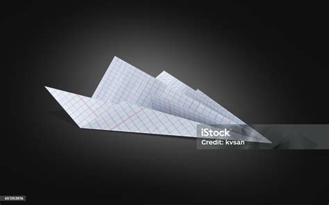 종이 비행기 3d 블랙 Grdient 배경 그래프 종이로 만든 3차원 형태에 대한 스톡 사진 및 기타 이미지 3차원 형태