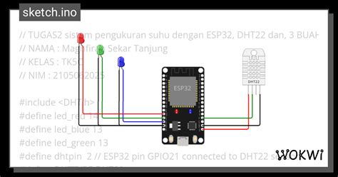 Tugas 3 Mengukur Suhu Dengan Esp32 Maghfirah Sekar Copy Wokwi Esp32 Stm32 Arduino Simulator