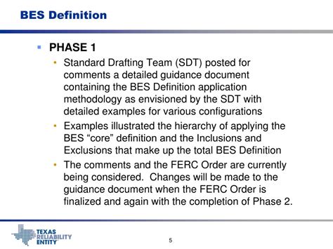 Ppt Status Of Bulk Electric System Definition Project Powerpoint