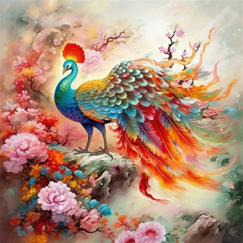 Diamond Painting Peacock Phoenix 006 Full Image Painting
