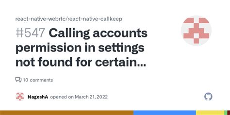 calling accounts permission in settings not found for certain android