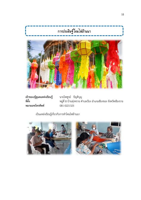 ทำเนียบแหล่งเรียนรู้และภูมิปัญญาท้องถิ่น 2567 ห้องสมุดประชาชนอำเภอเชียงของ หน้าหนังสือ 21