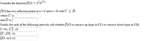 solved consider the function f x x e 17x f x has two