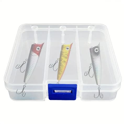 3 Pcs Topwater Popper Fishing Lures With Treble Hooks For Freshwater