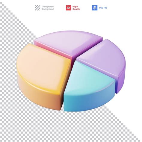 Premium Psd Multicolored Pie Chart On White Background