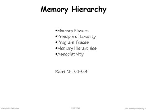 Memory Hierarchy Memory Flavors Principle Of Locality Program Traces