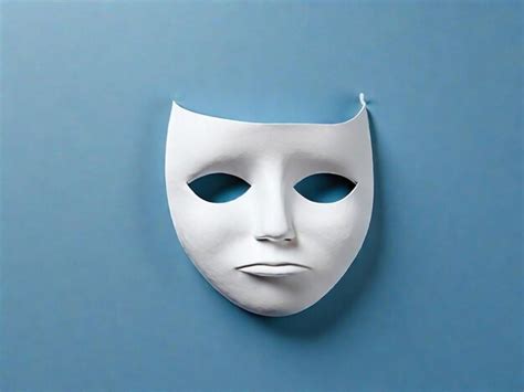 Premium Photo A White Sad Face Mask Blue Monday Concept