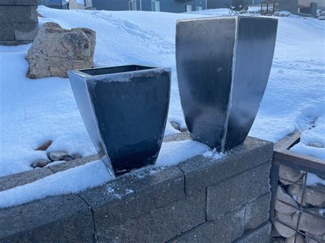 Tapered Metal Planter Pot Etsy