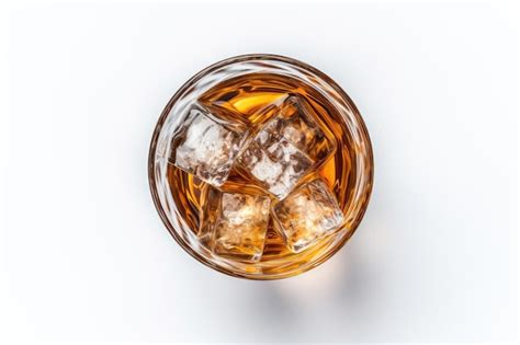 Premium Ai Image Whiskey In Rock Glass Isolated On White Surface From